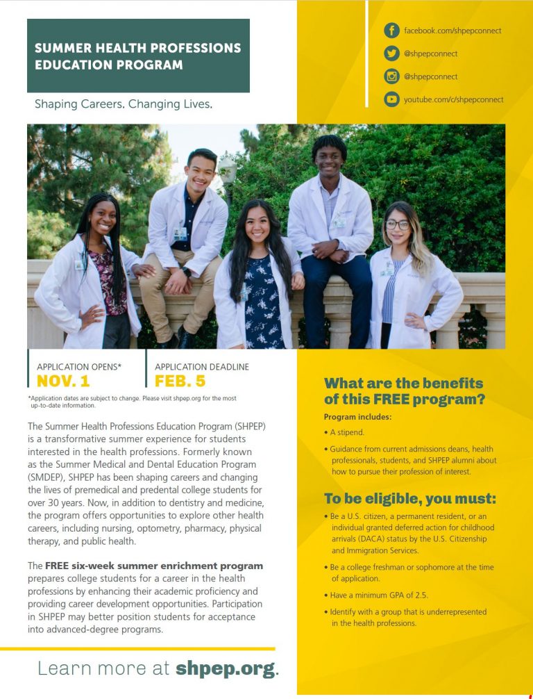 The Summer Health Professions Education Program (SHPEP) is a ...